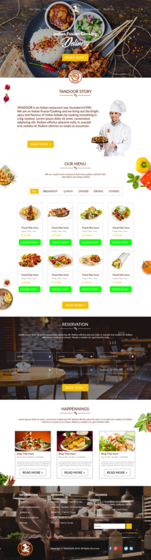 Restaurant Wireframe Web Design | 1000's of Restaurant Wireframe Web ...