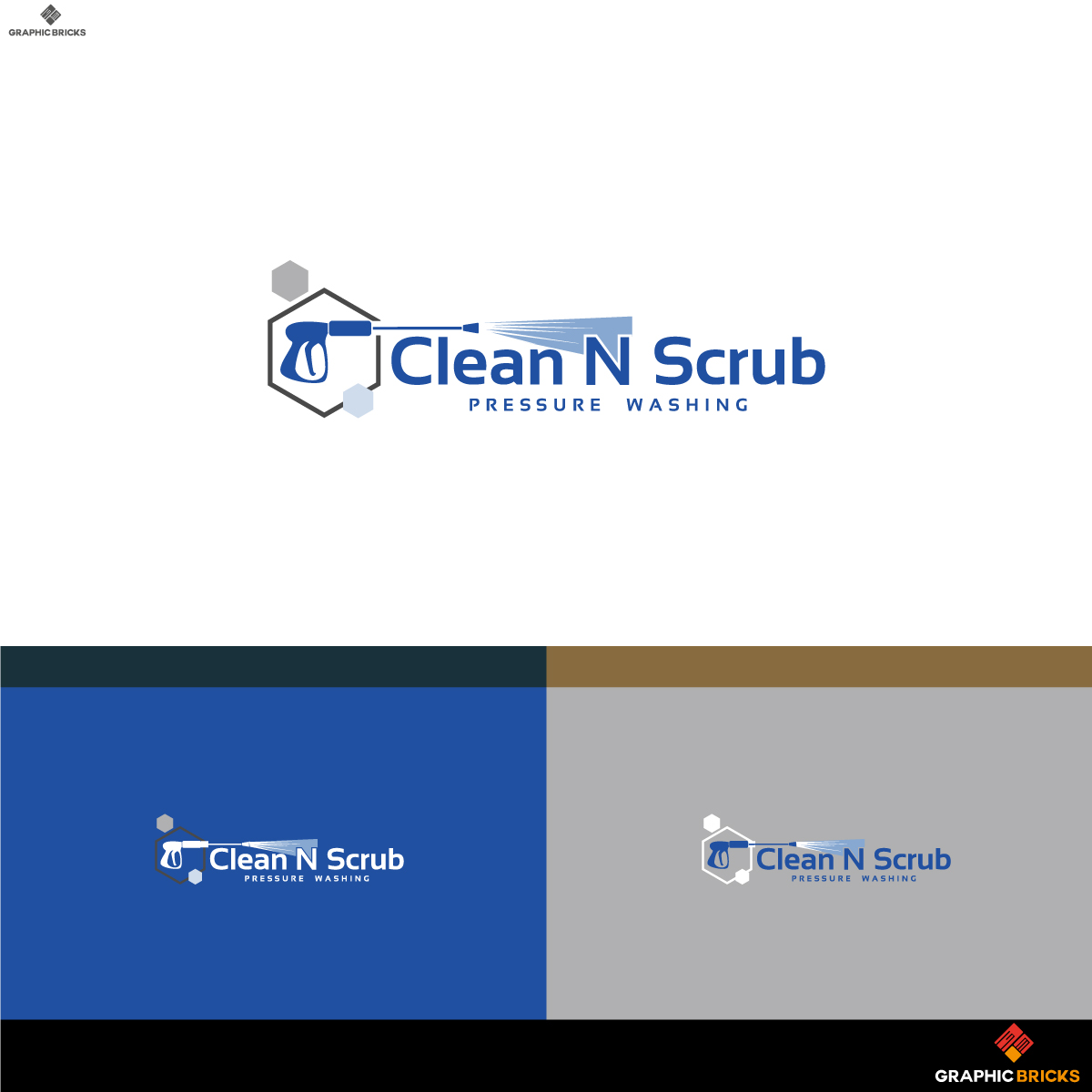 Bold, Masculine, Pressure Cleaning Logo Design for Clean N Scrub ...