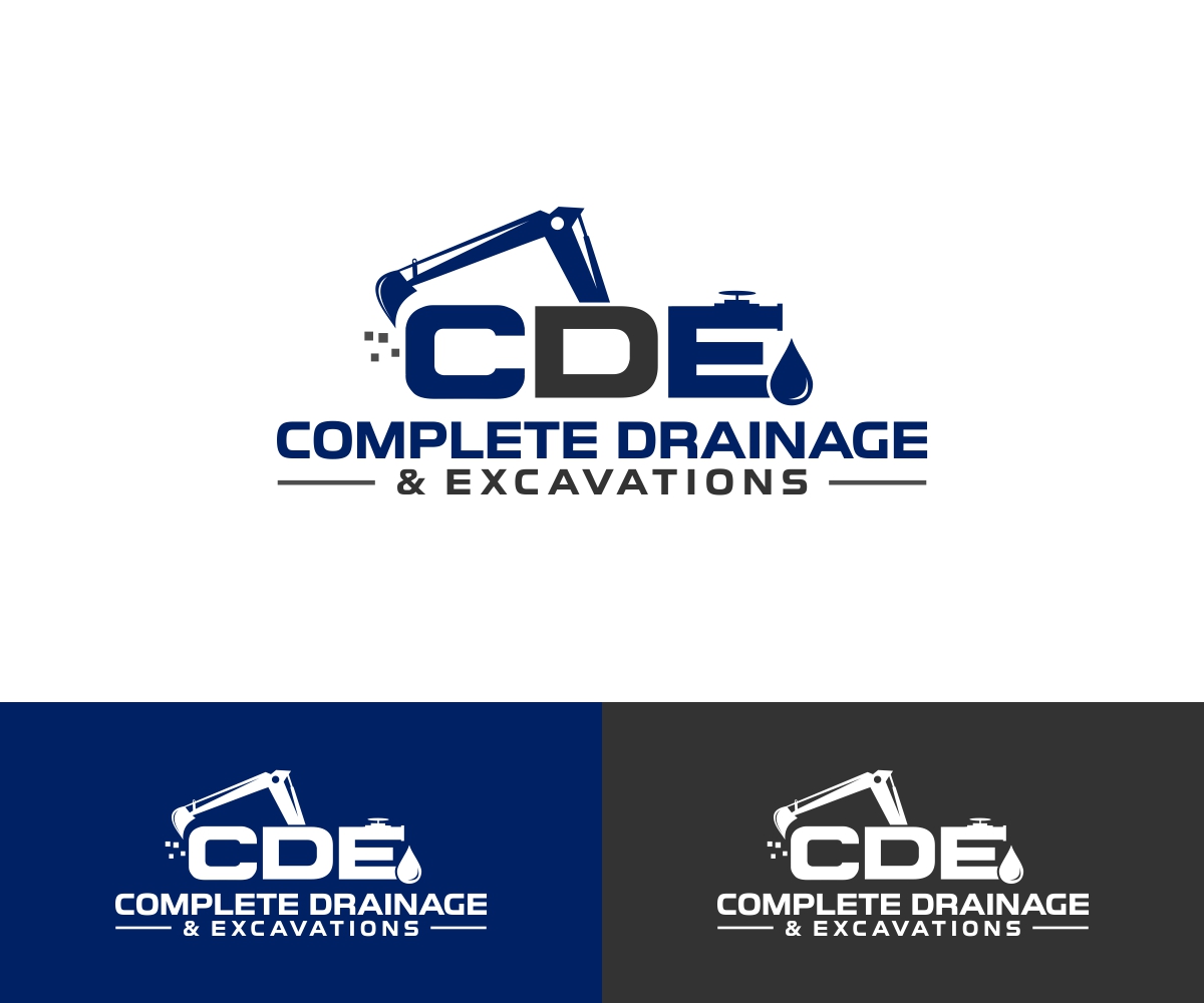 Bold, Masculine, Construction Logo Design for Complete Drainage ...