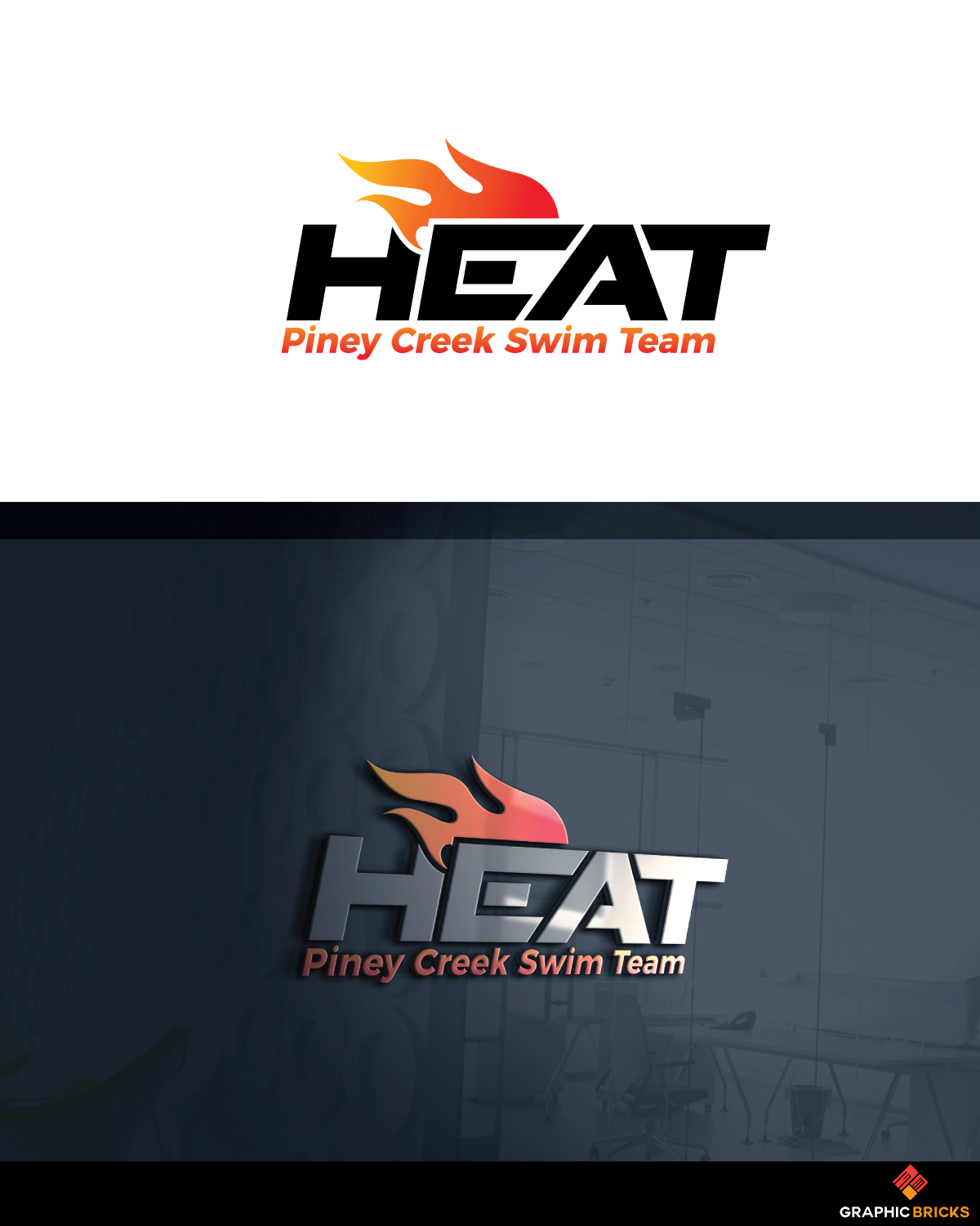 Colorful, Bold Logo Design for Heat or Piney Creek Swim Team or Piney ...