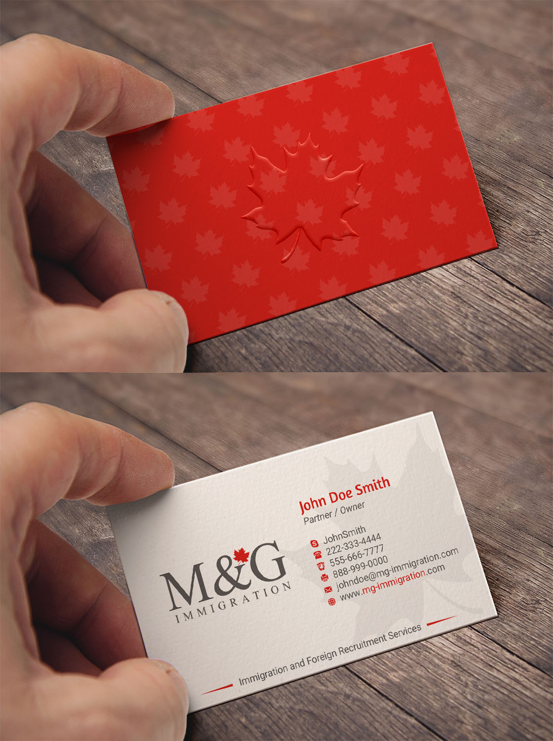 Bold, Conservative, Consulting Business Card Design for M&G Immigration ...
