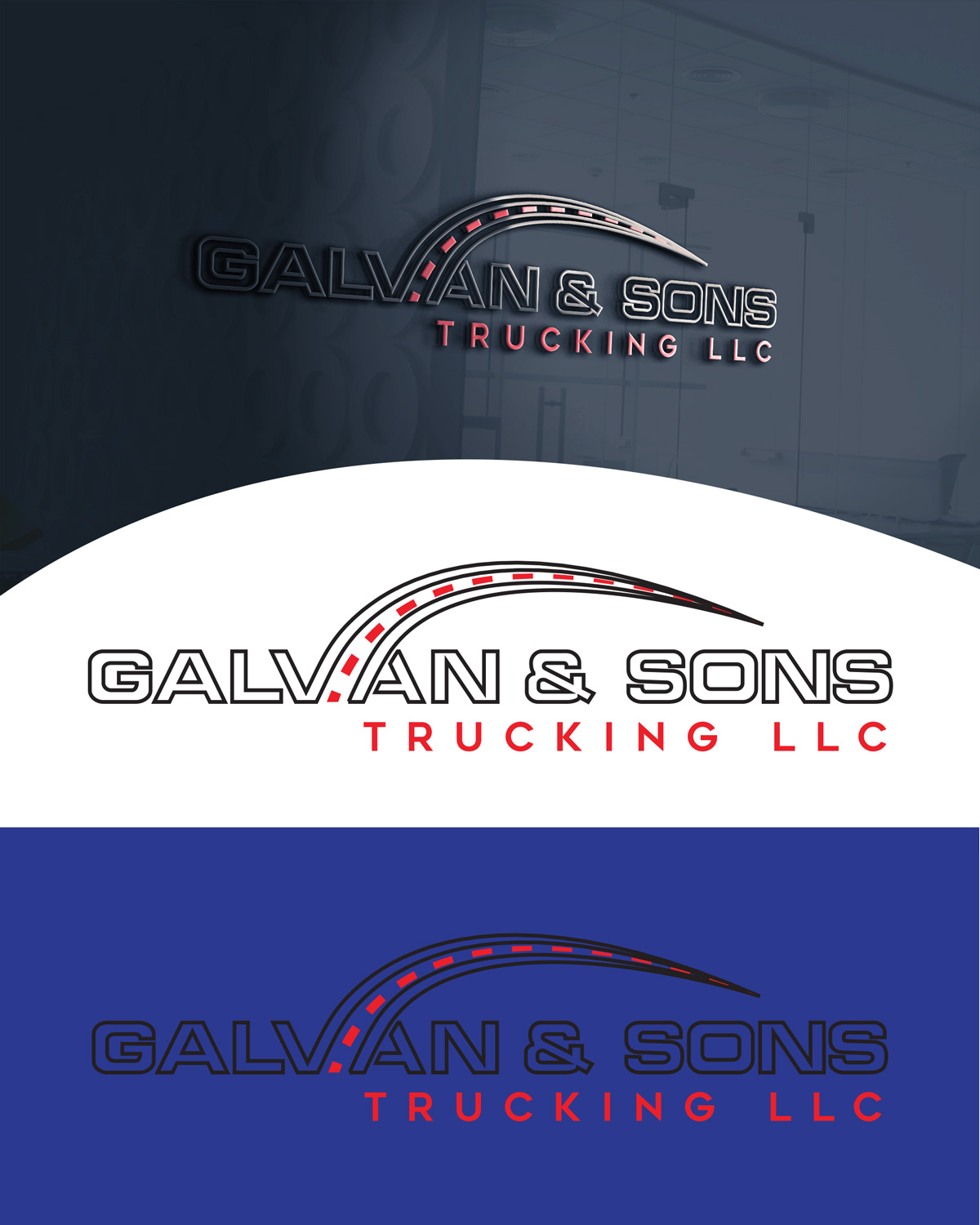 Masculine, Modern, Trucking Company Logo Design for Galvan & Sons ...