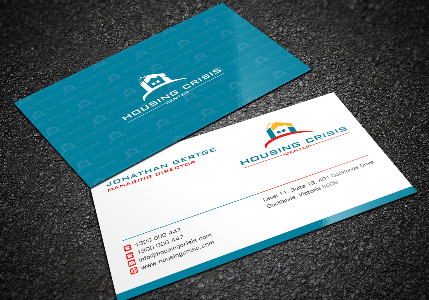 Colorful, Serious, Non-Profit Business Card Design for Housing Crisis ...