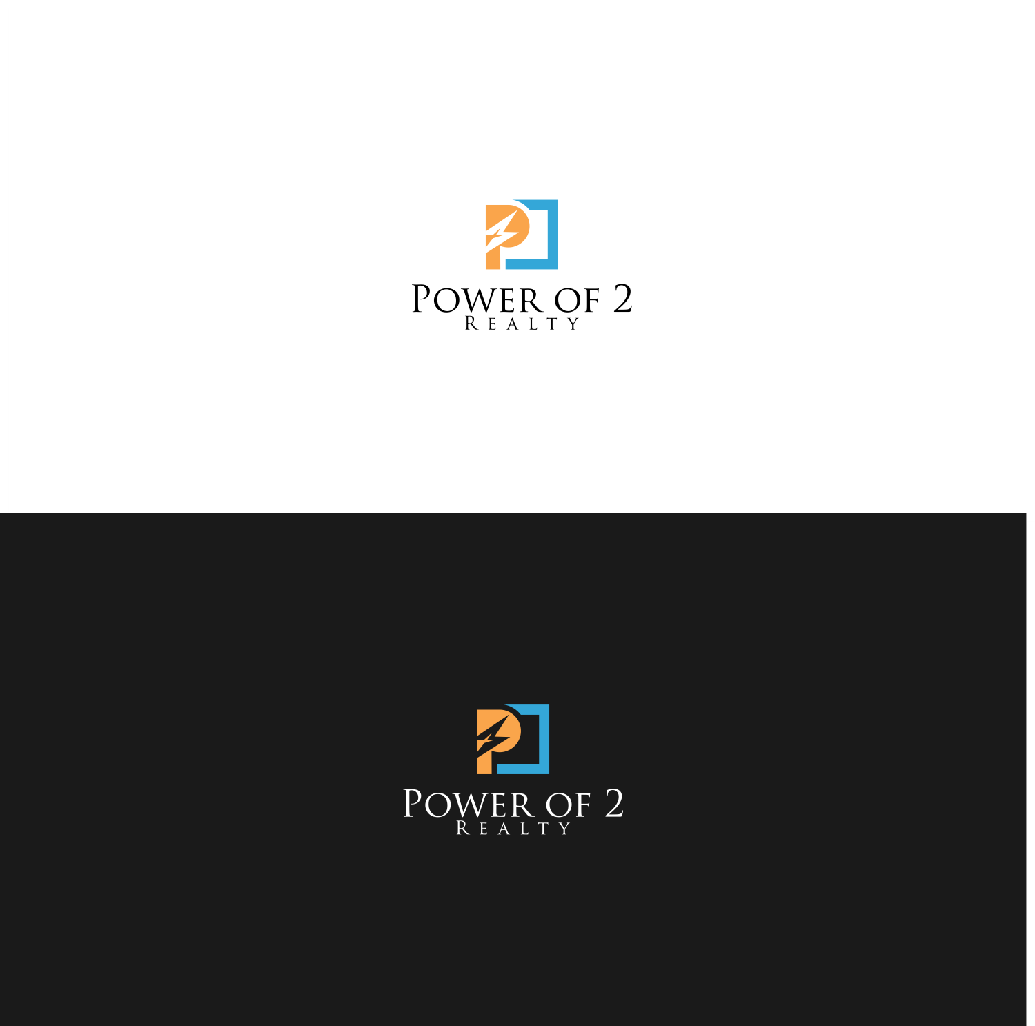 Modern, Masculine, Real Estate Logo Design for Power of 2 Realty by ...