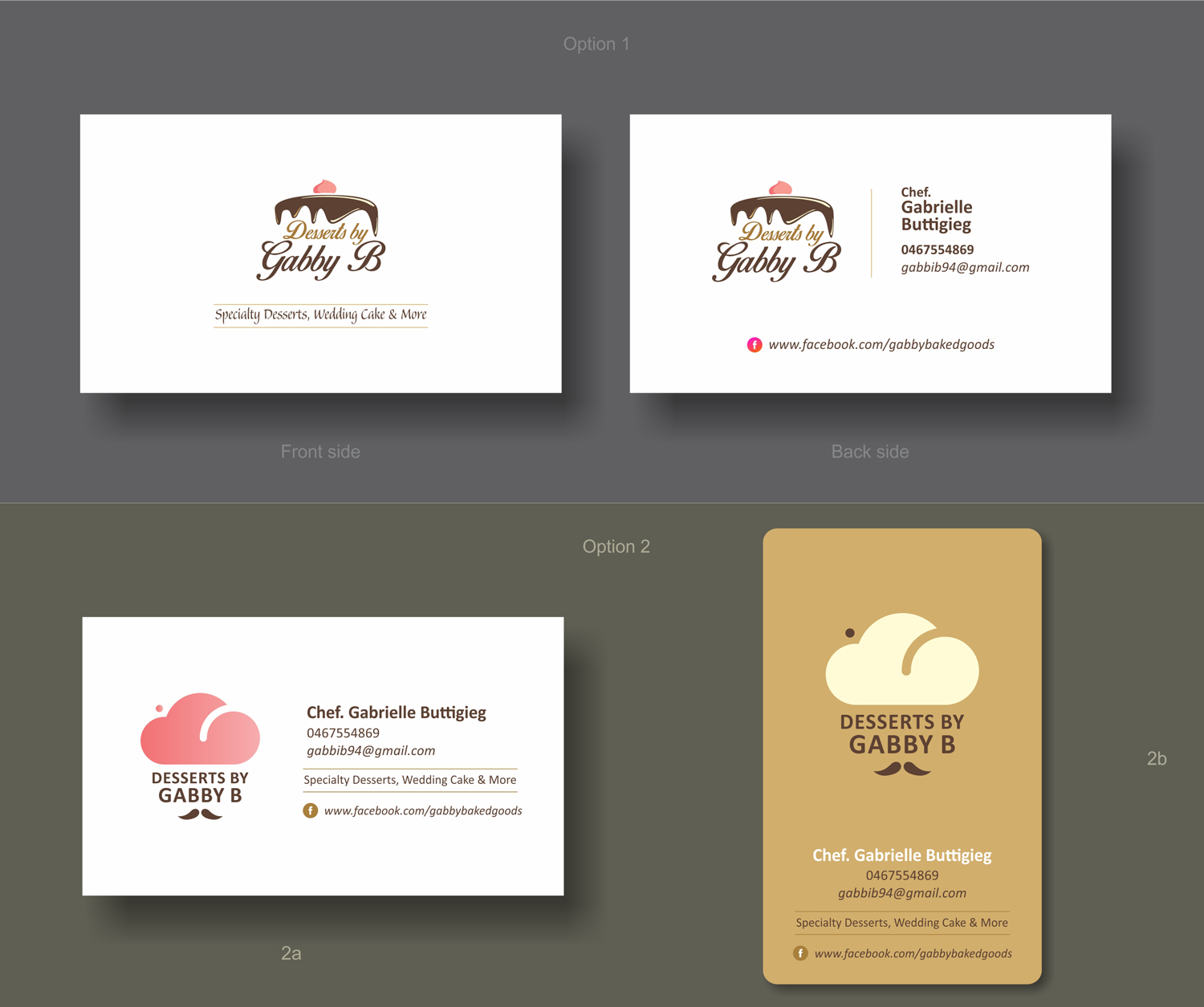 Bold, Serious, Hospitality Business Card Design for Desserts By Gabby B ...