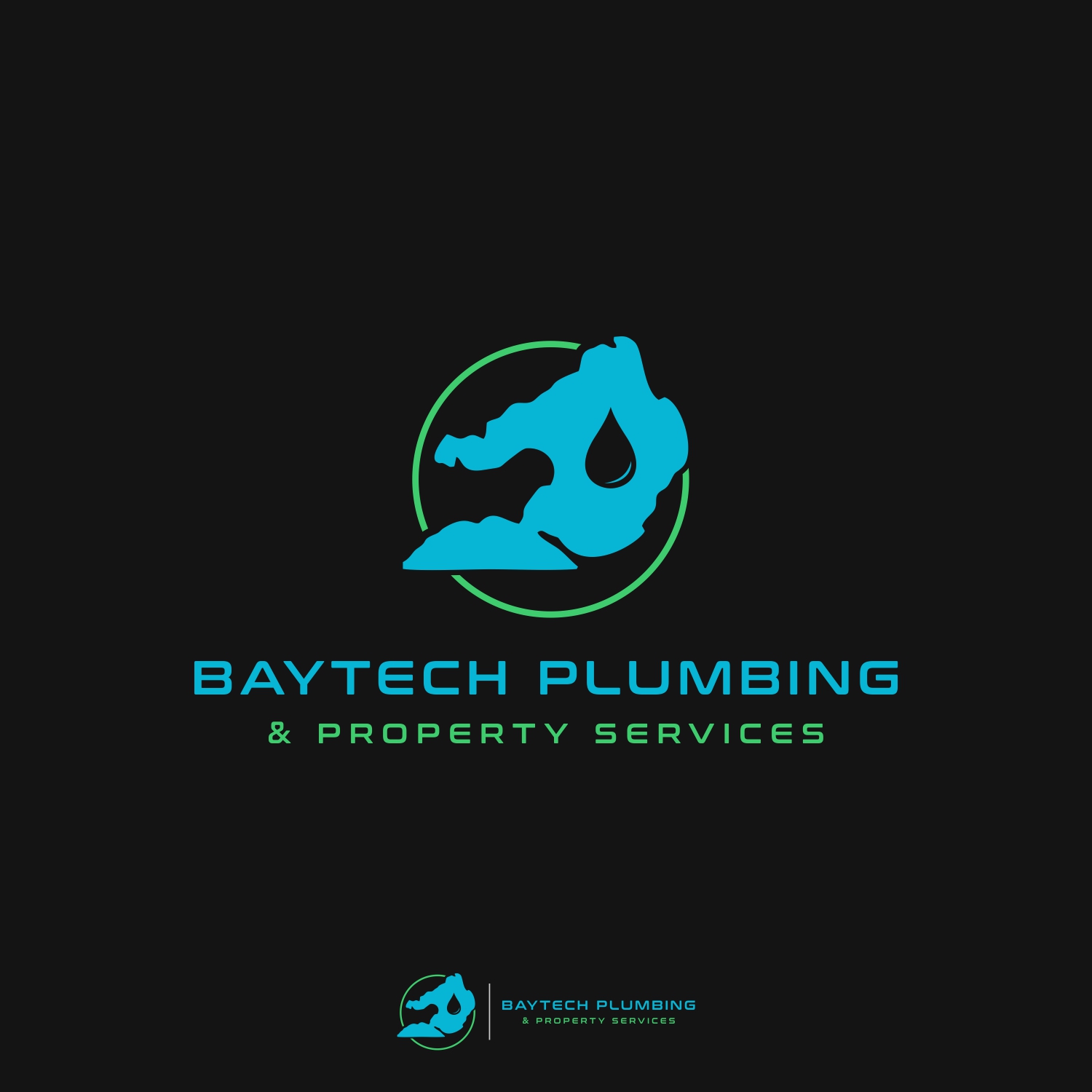 Bold, Serious, Construction Logo Design for Baytech Plumbing & Property Services by Well Being ...