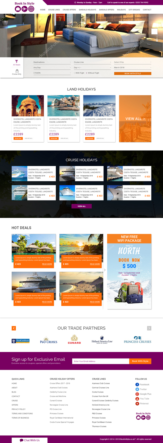 Modern, Professional, Travel Agent Web Design for Book in Style by ...