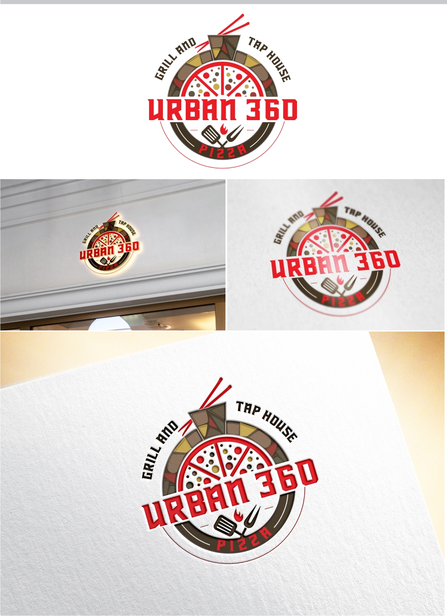 Modern, Colorful, Restaurant Logo Design for Urabn 360 Pizza, Grill and ...