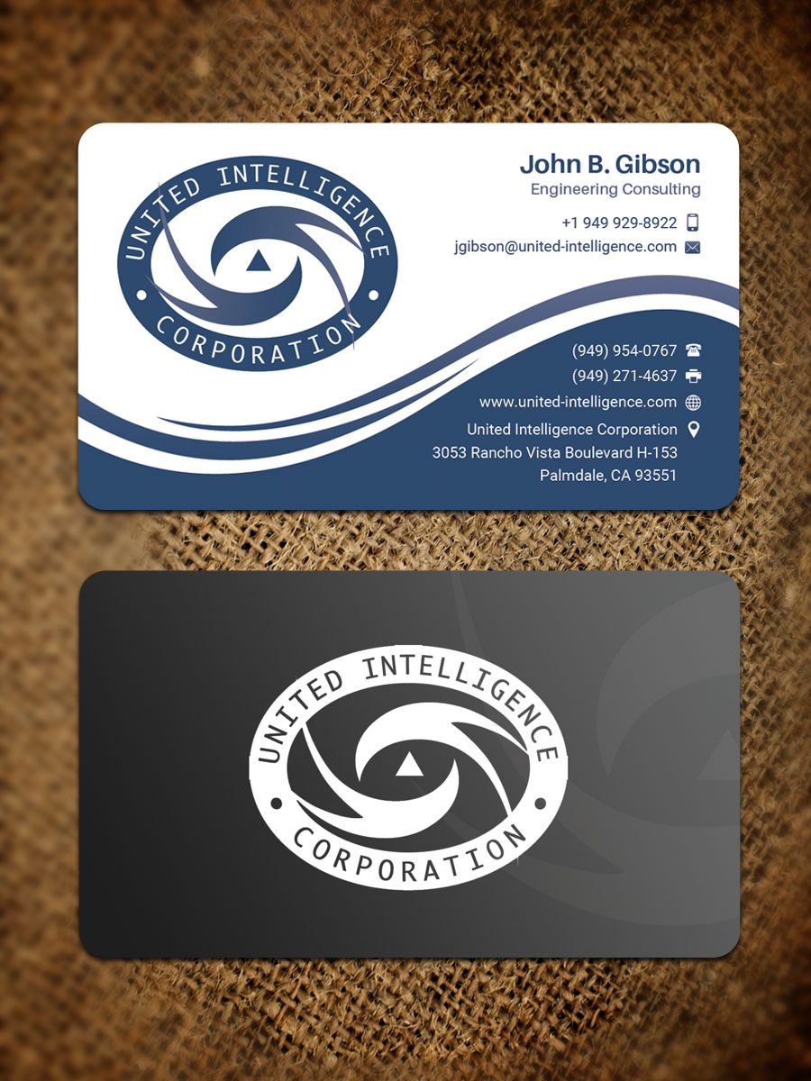Business Business Card Design for United Intelligence Corporation by ...