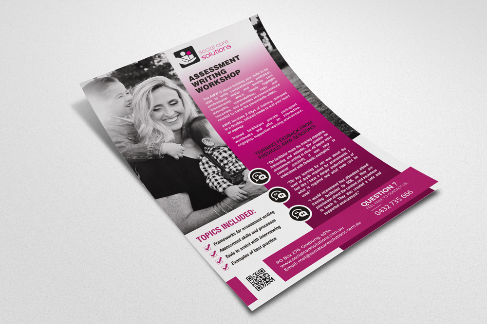 Modern, Feminine, Training Flyer Design for Social Care Solutions by ...
