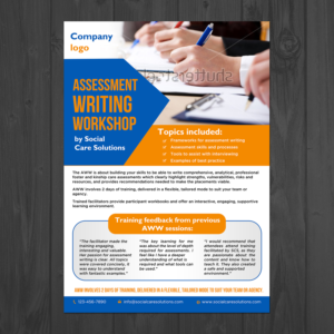 Assessment Writing Workshop Flyer | 16 Flyer Designs for Social Care ...