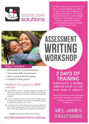 Assessment Writing Workshop Flyer | 16 Flyer Designs for Social Care ...
