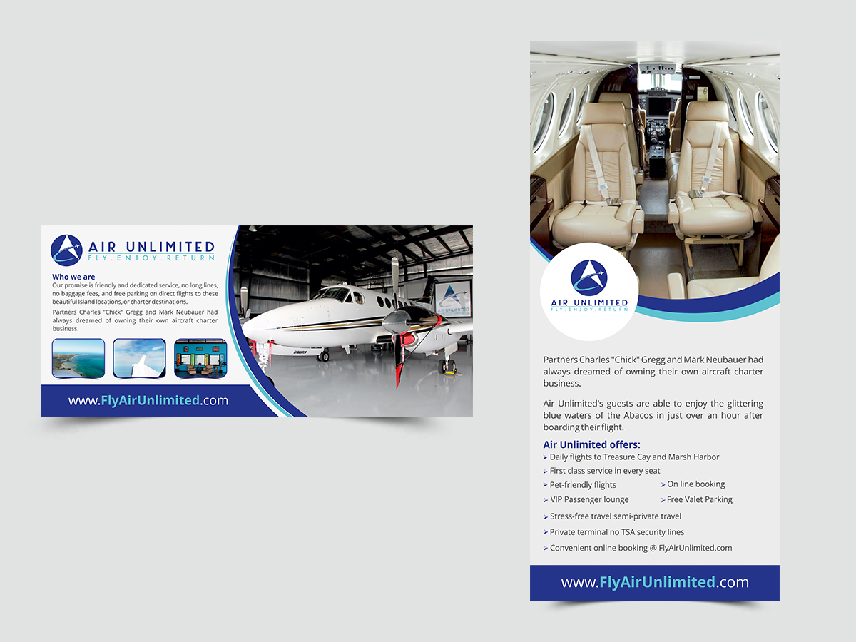 Bold, Playful, Airline Flyer Design for Air Unlimited by ESolz ...