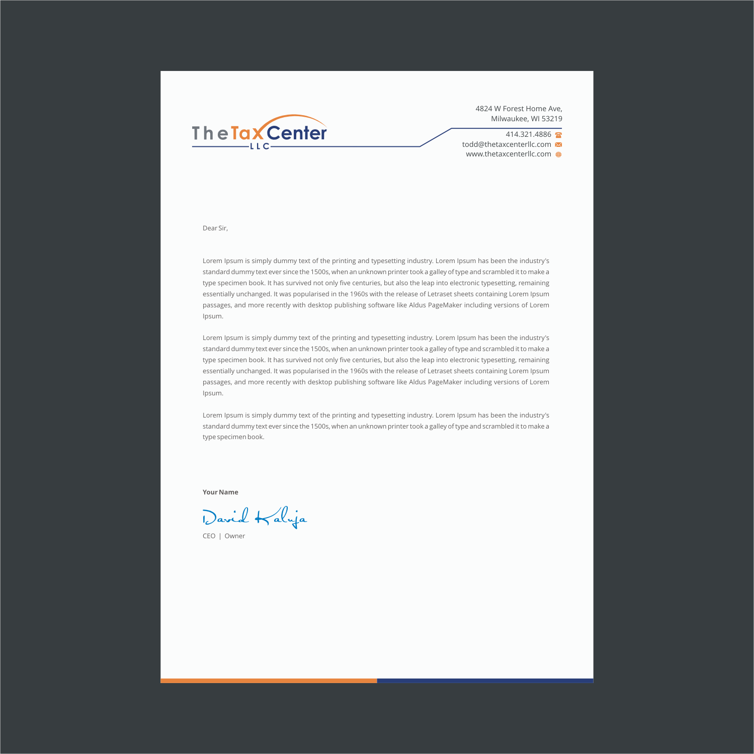 Bold, Serious, Accounting Letterhead Design for a Company by INDIAN ...