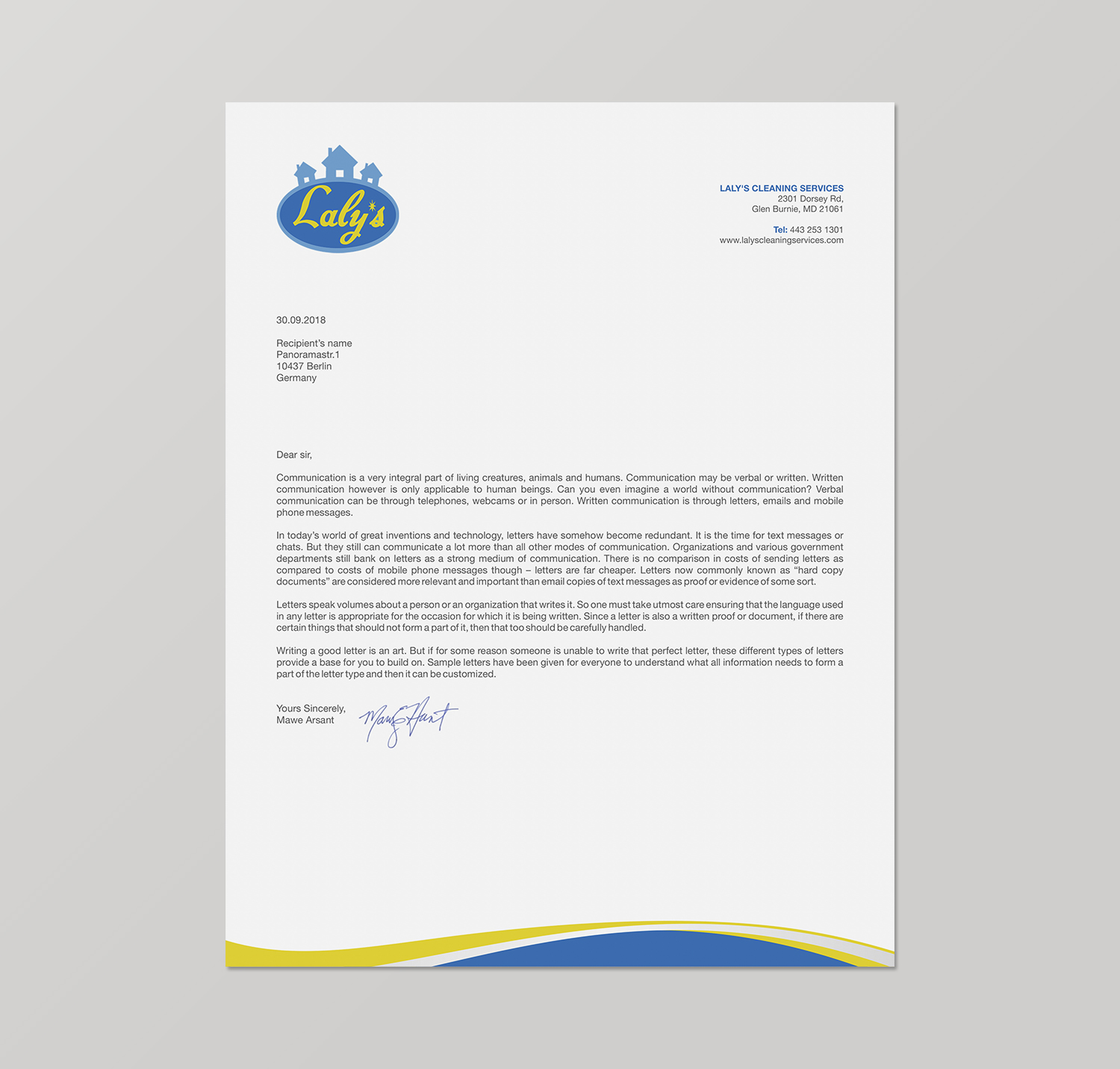 Elegant, Playful, House Cleaning Letterhead Design for a Company by ...
