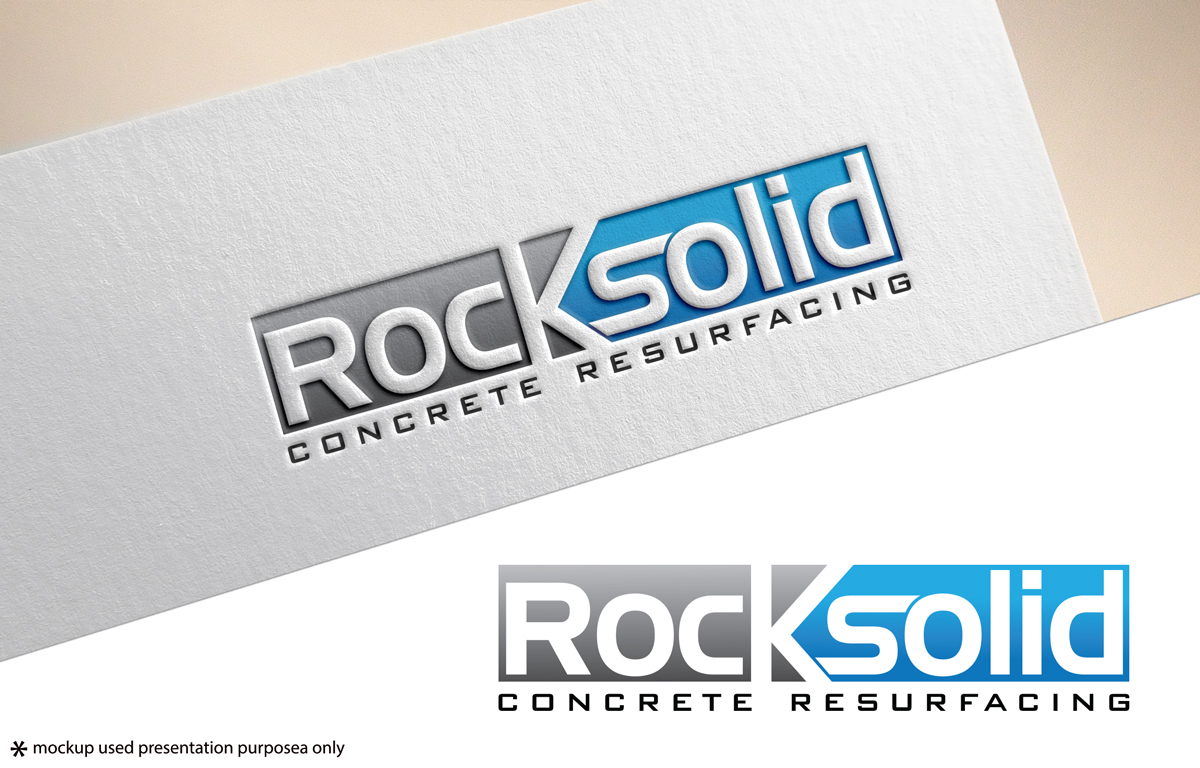 Bold, Serious, Concrete Logo Design for rocksolid concrete resurfacing ...