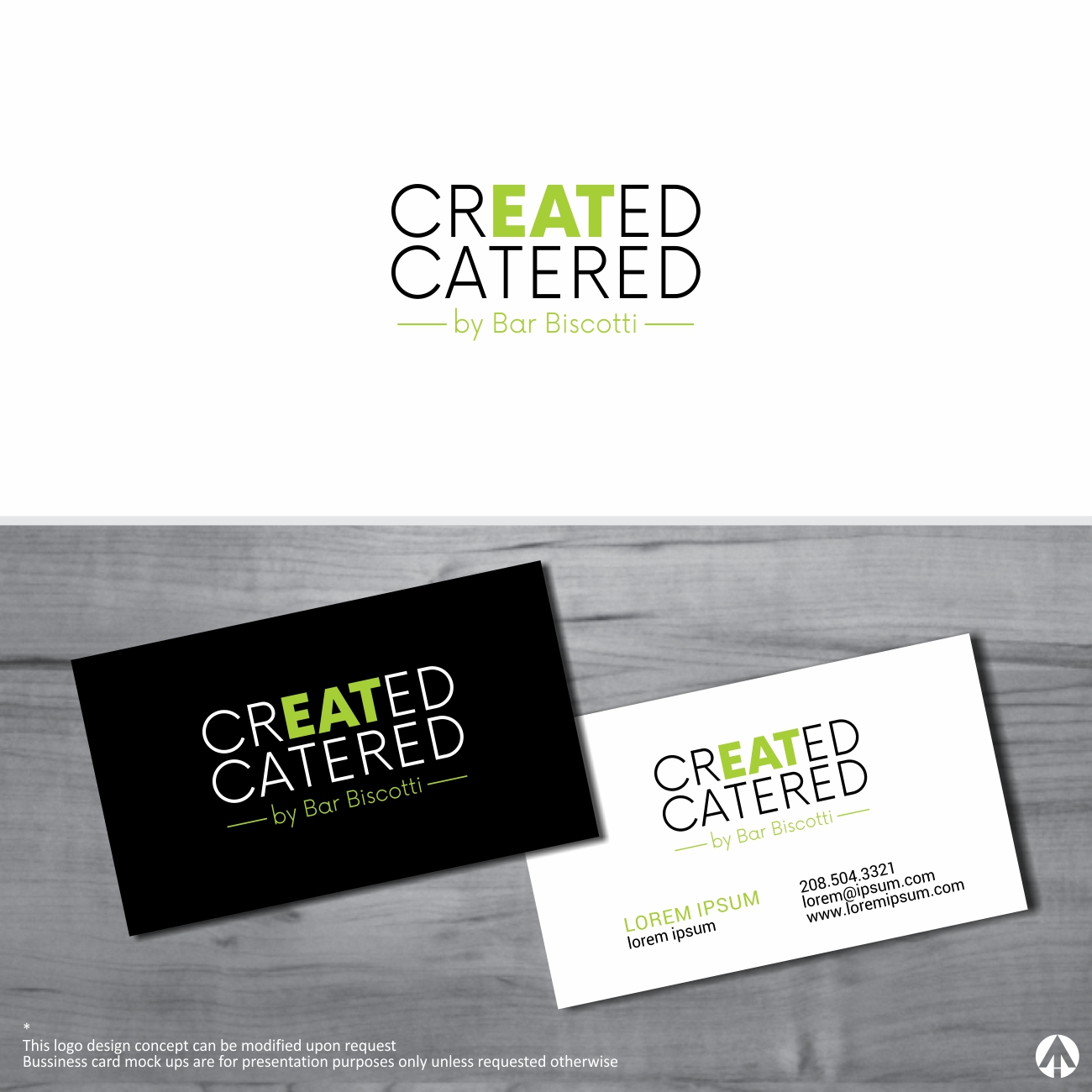 Logo Design for CREATED CATERED by Bar Biscotti by MBARO | Design #18514412
