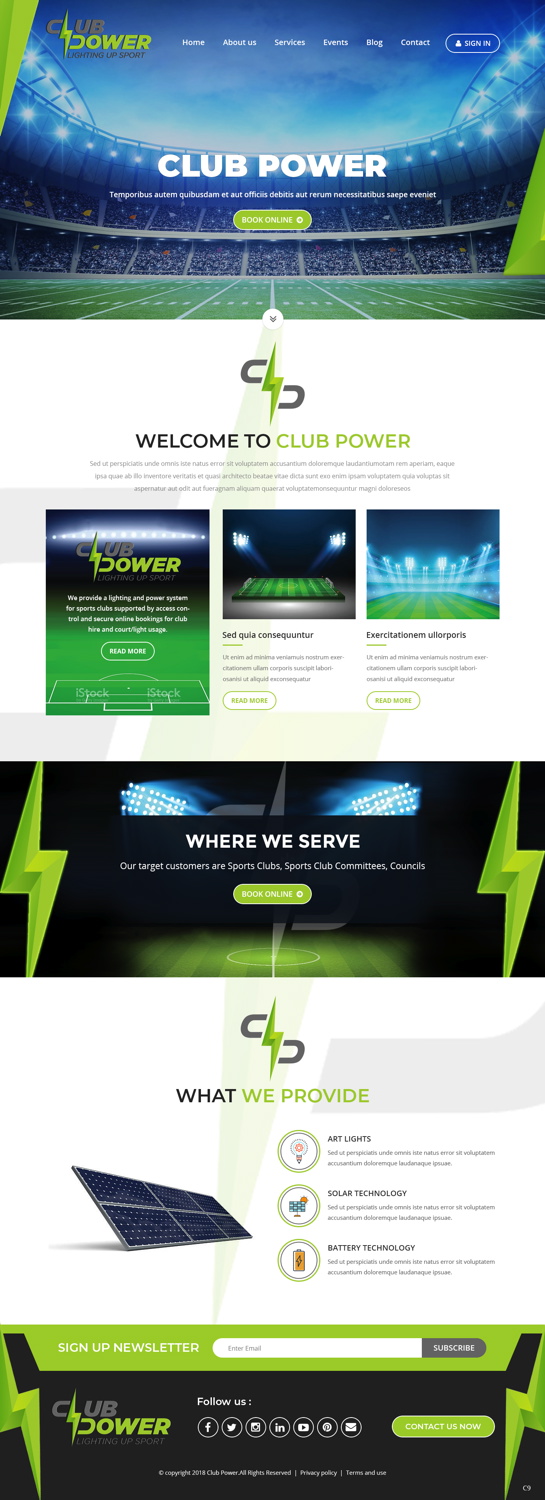 Bold, Modern Web Design for Club Power by pb | Design #18405282