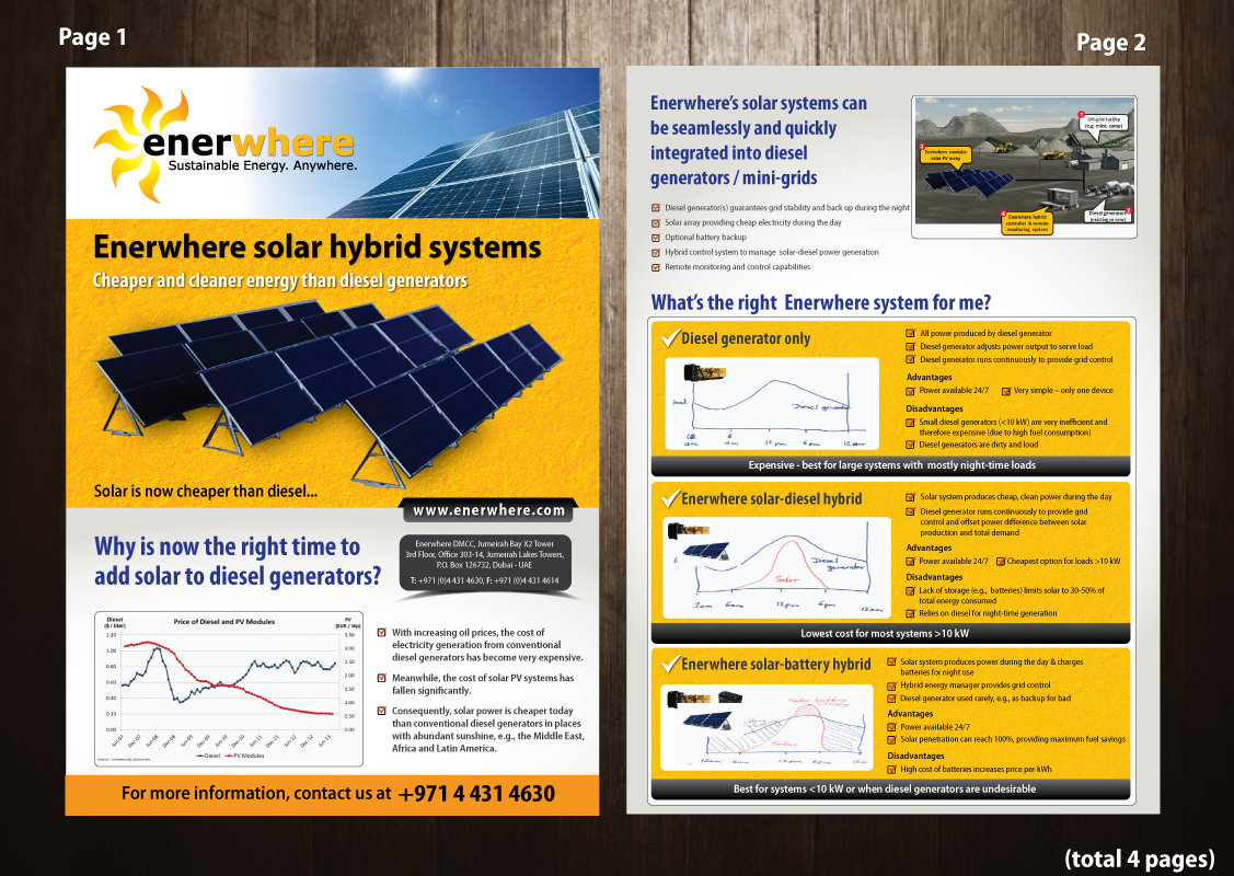 Serious, Modern, Solar Energy Brochure Design for Enerwhere by meet007 ...