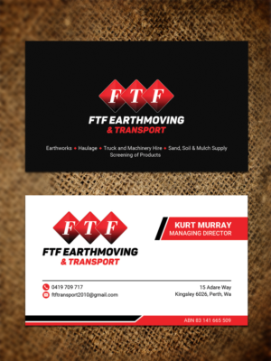 FTF Earthmoving & Transport Business Card | 46 Business Card Designs ...