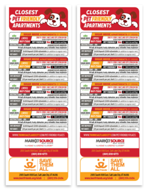 4x11 flyer with a list of apartments (I will provide) co-branded ...
