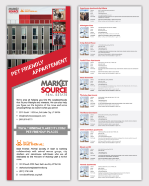 4x11 flyer with a list of apartments (I will provide) co-branded ...