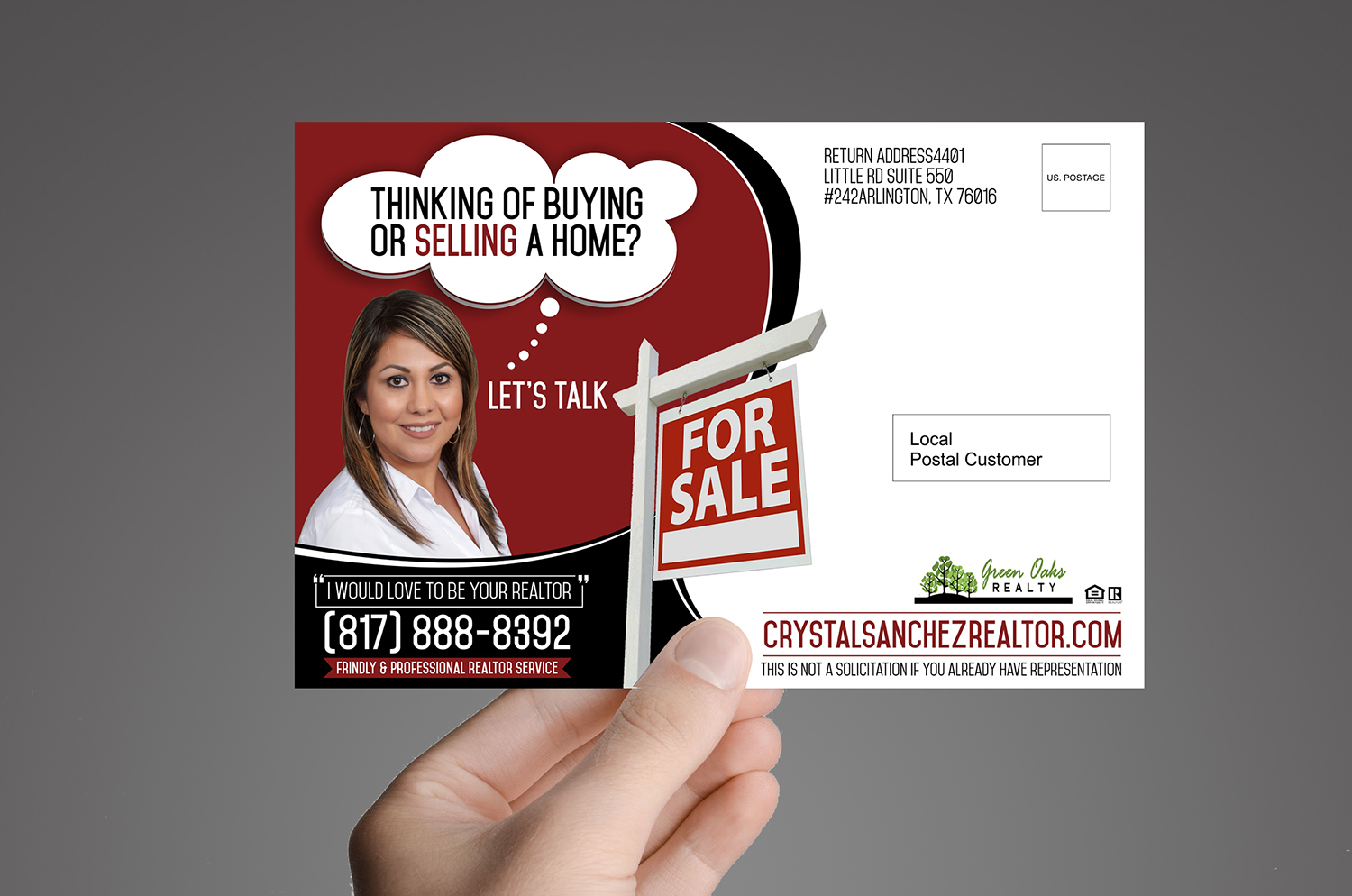 Bold, Serious, Real Estate Agent Postcard Design for a Company by ESolz ...