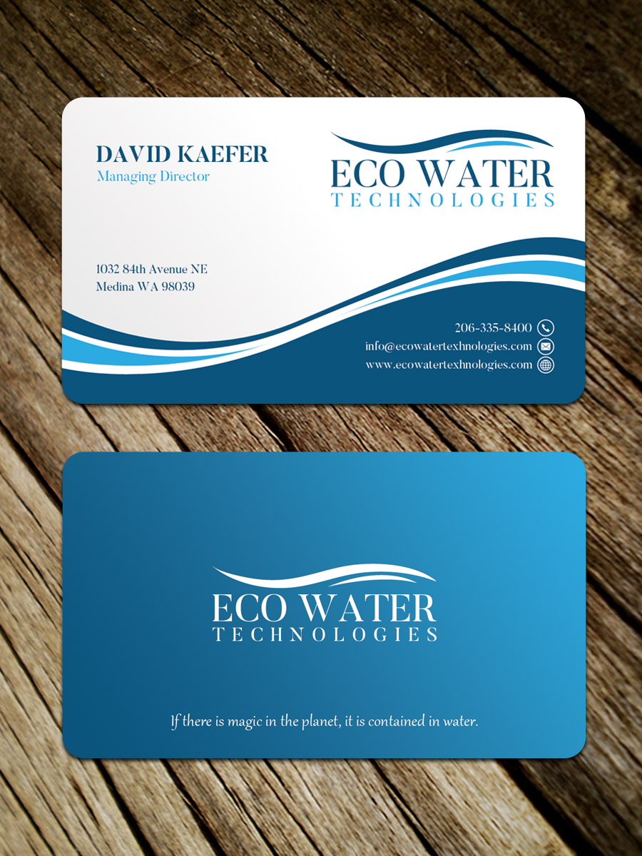 Professional, Masculine, Water Treatment Business Card Design for ECO ...