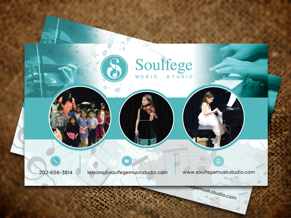 Playful, Bold Business Card Design for Soulfege Music Studio LLC by ...