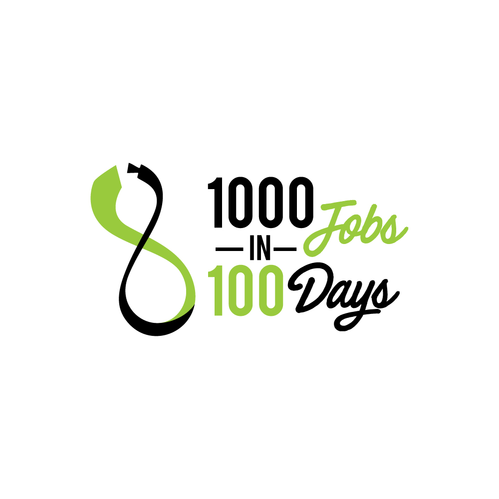 Bold, Serious, Employment Agency Logo Design for 1000 JOBS IN 100 DAYS ...