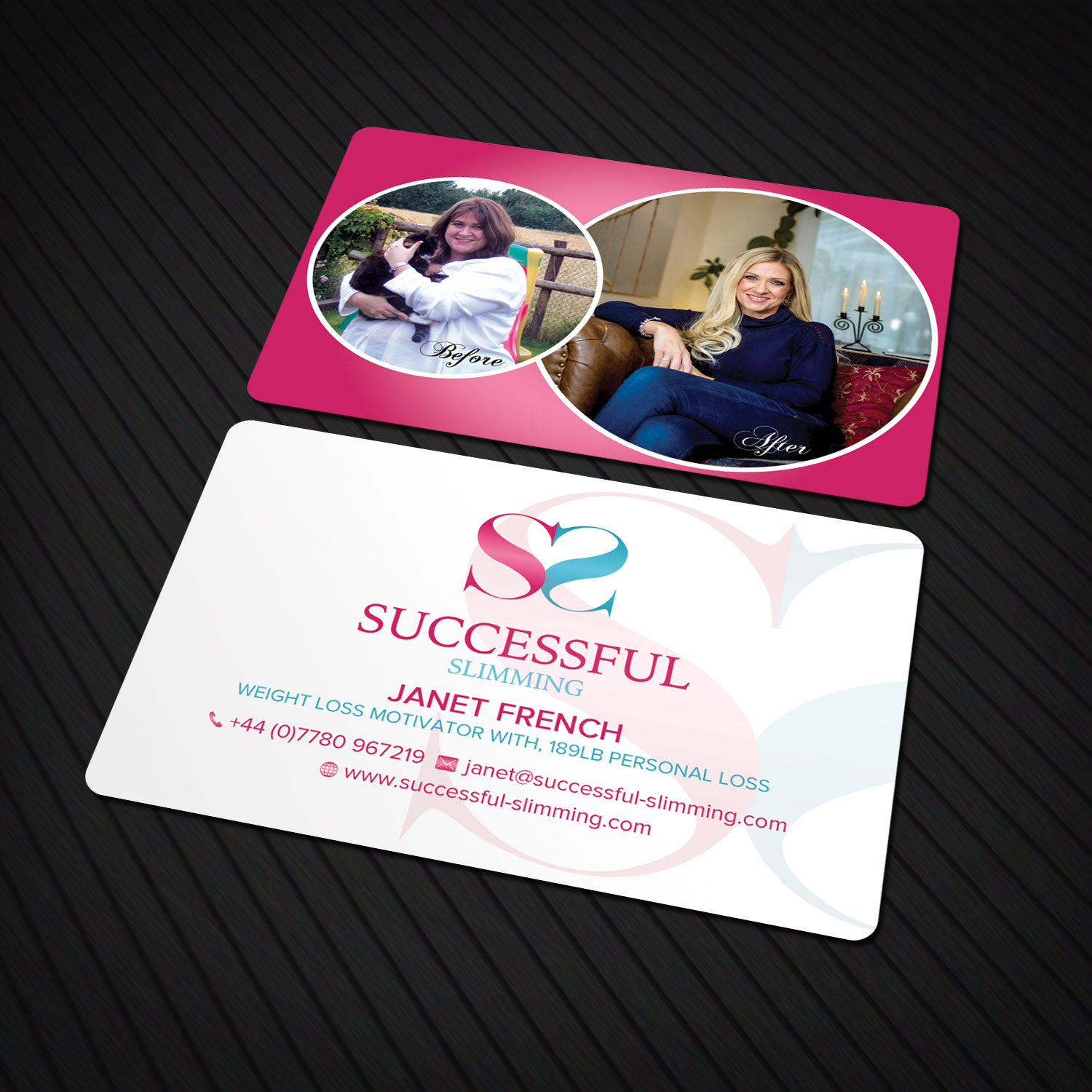 Elegant, Playful Business Card Design for Successful Slimming by ...