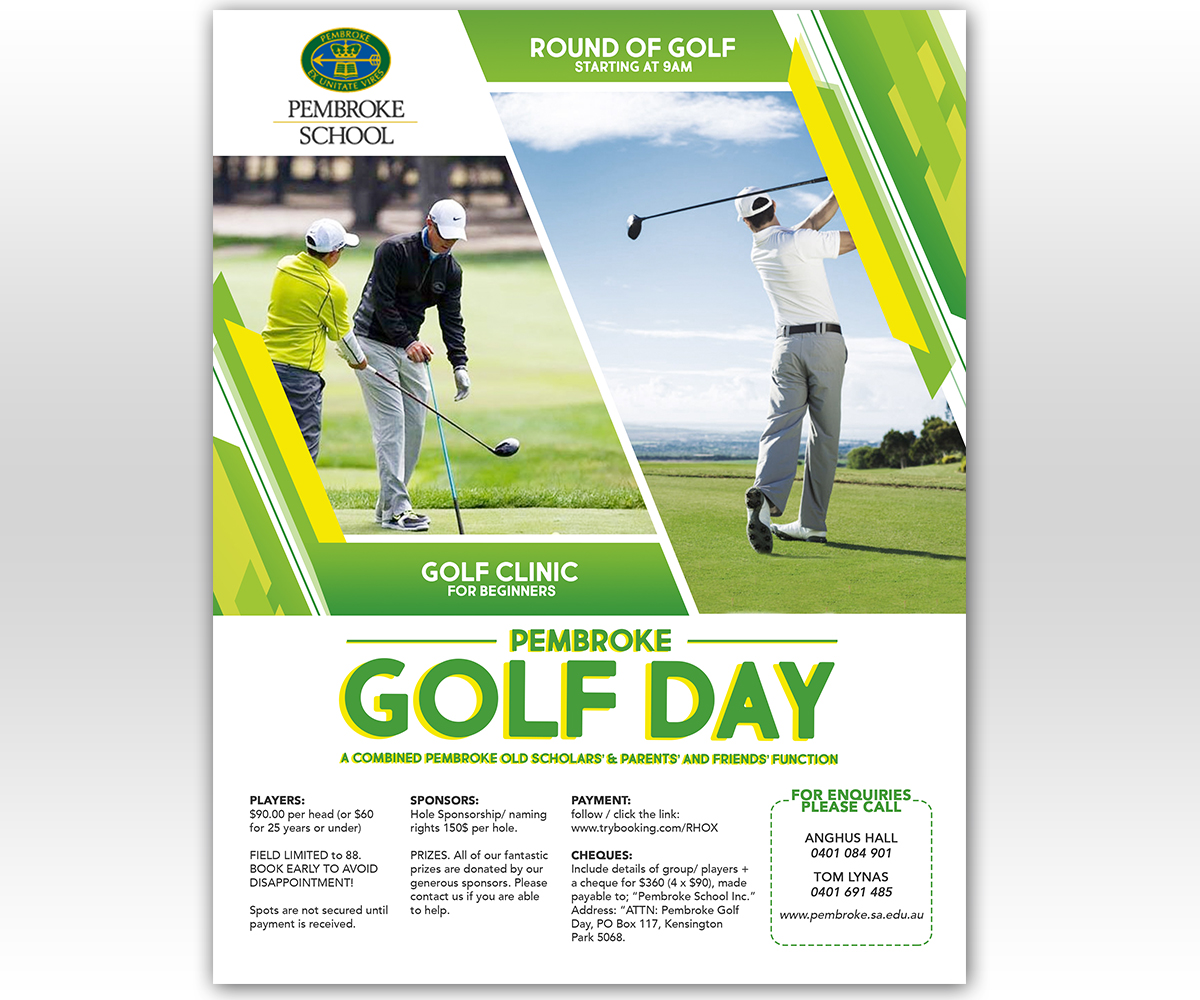 Playful, Modern, Golf Course Flyer Design for TK Specialty Risks Pty ...
