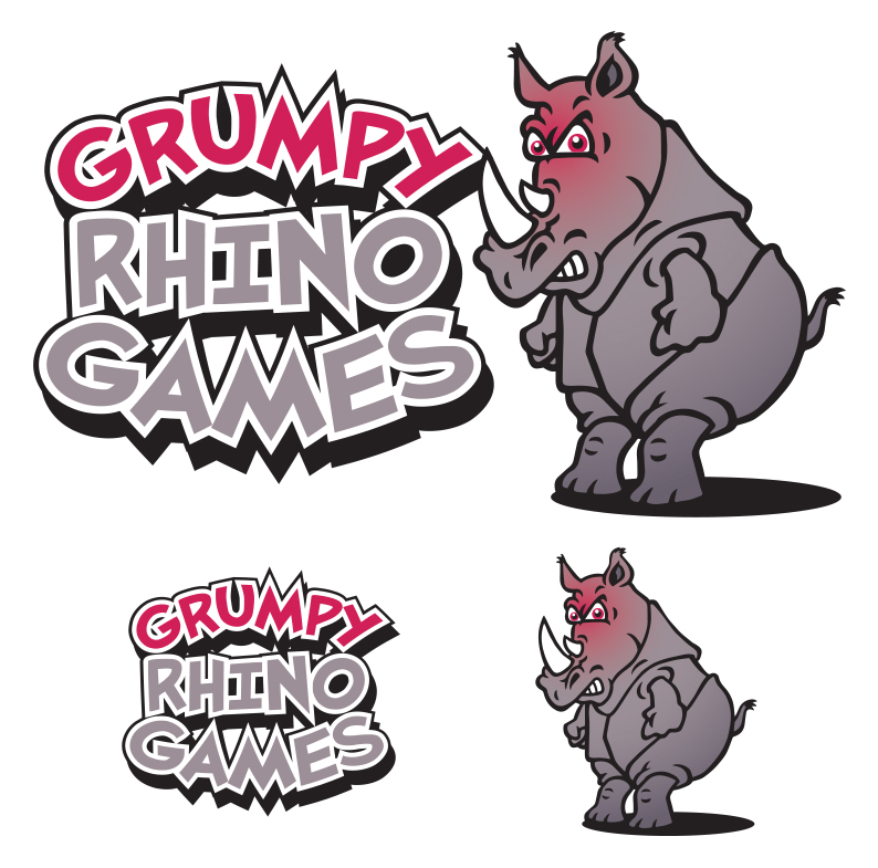 Bold, Playful, Games Logo Design for Grumpy Rhino Games by Innerworld ...