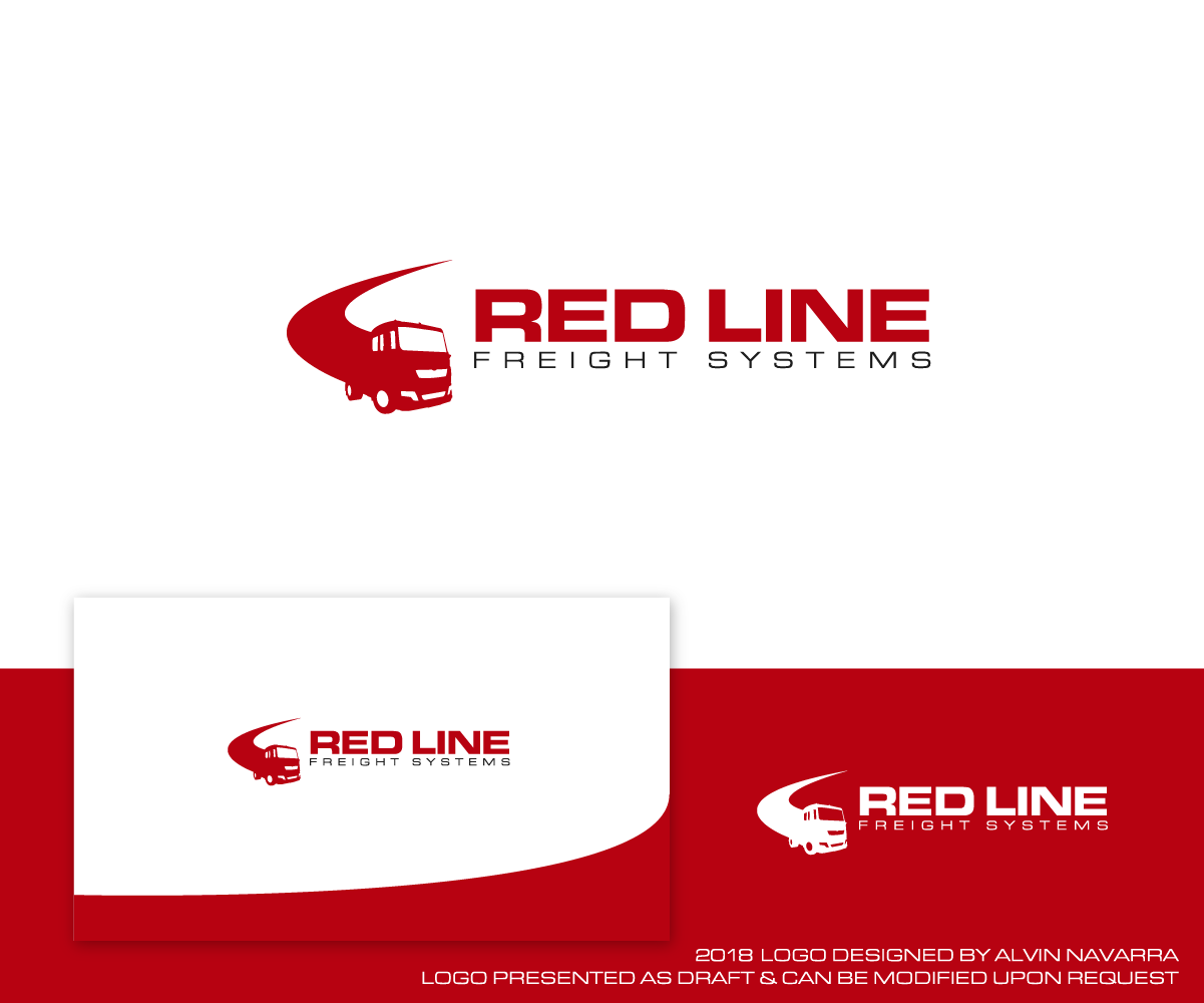 Playful, Elegant, Trucking Company Logo Design for Red Line Freight ...