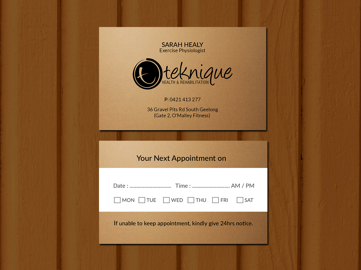Modern, Bold, Health And Wellness Business Card Design for Teknique ...