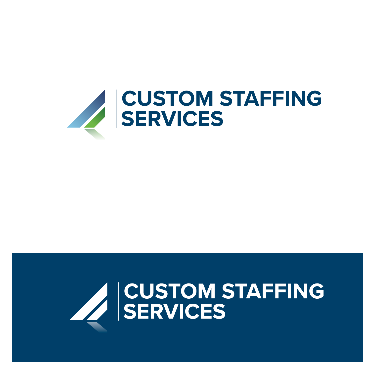 Serious, Bold Logo Design for CUSTOM STAFFING SERVICES and option 2 ...