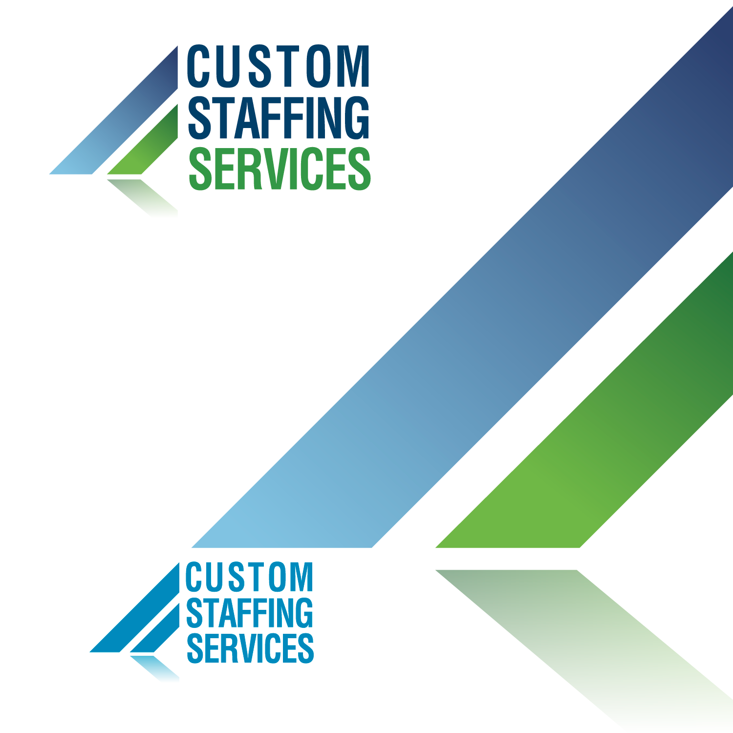 Serious, Bold Logo Design for CUSTOM STAFFING SERVICES and option 2 ...