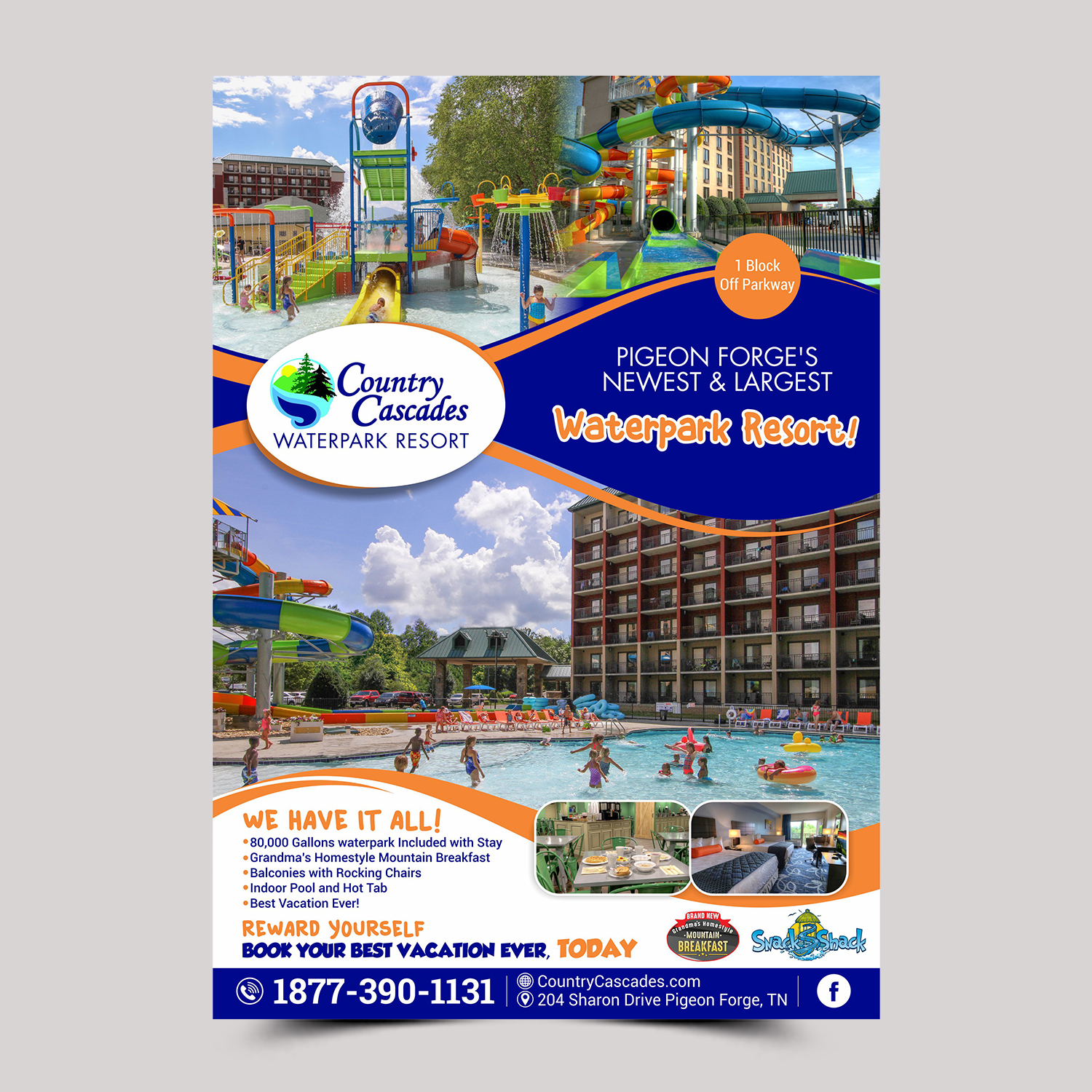 Bold, Colorful, Hospitality Advertisement Design for Smoky Mountain ...