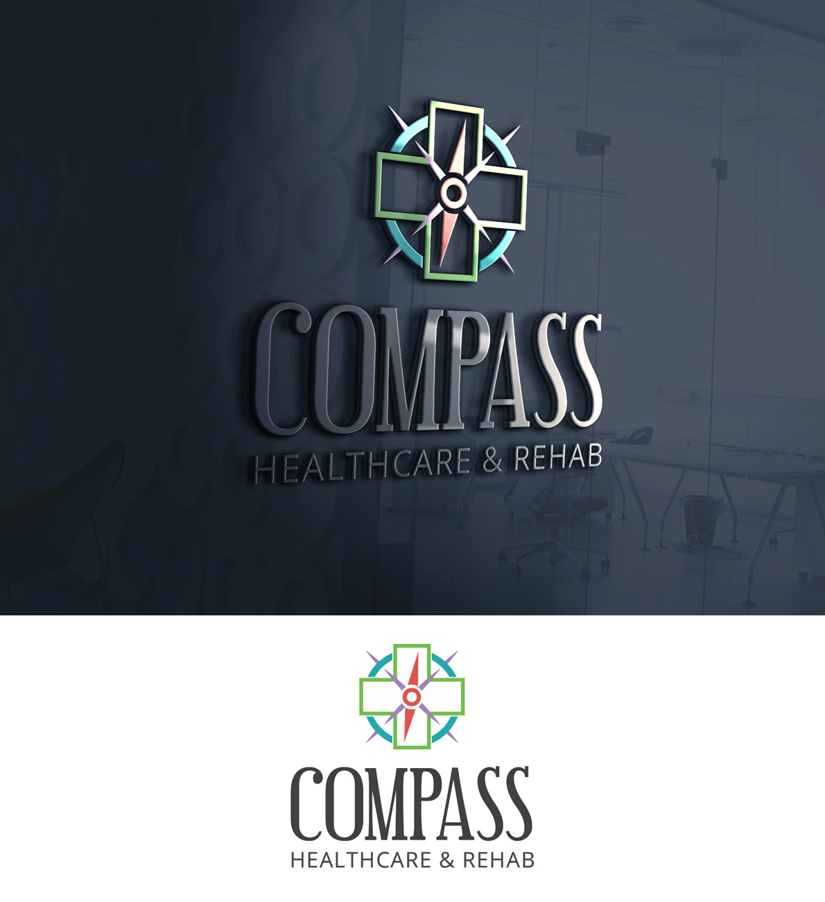 Modern, Masculine, Healthcare Logo Design for Compass Healthcare ...
