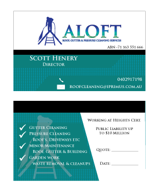Business Business Card Design for Aloft Roof, Gutter & Pressure ...