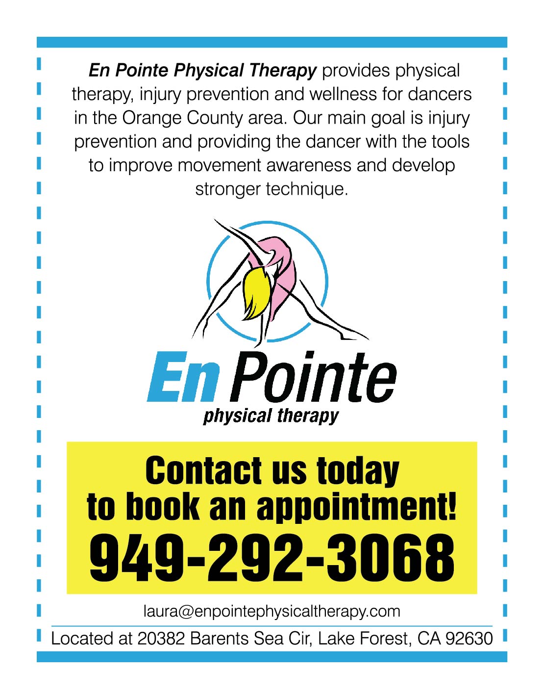 Bold, Modern, Physical Therapy Advertisement Design for En Pointe ...