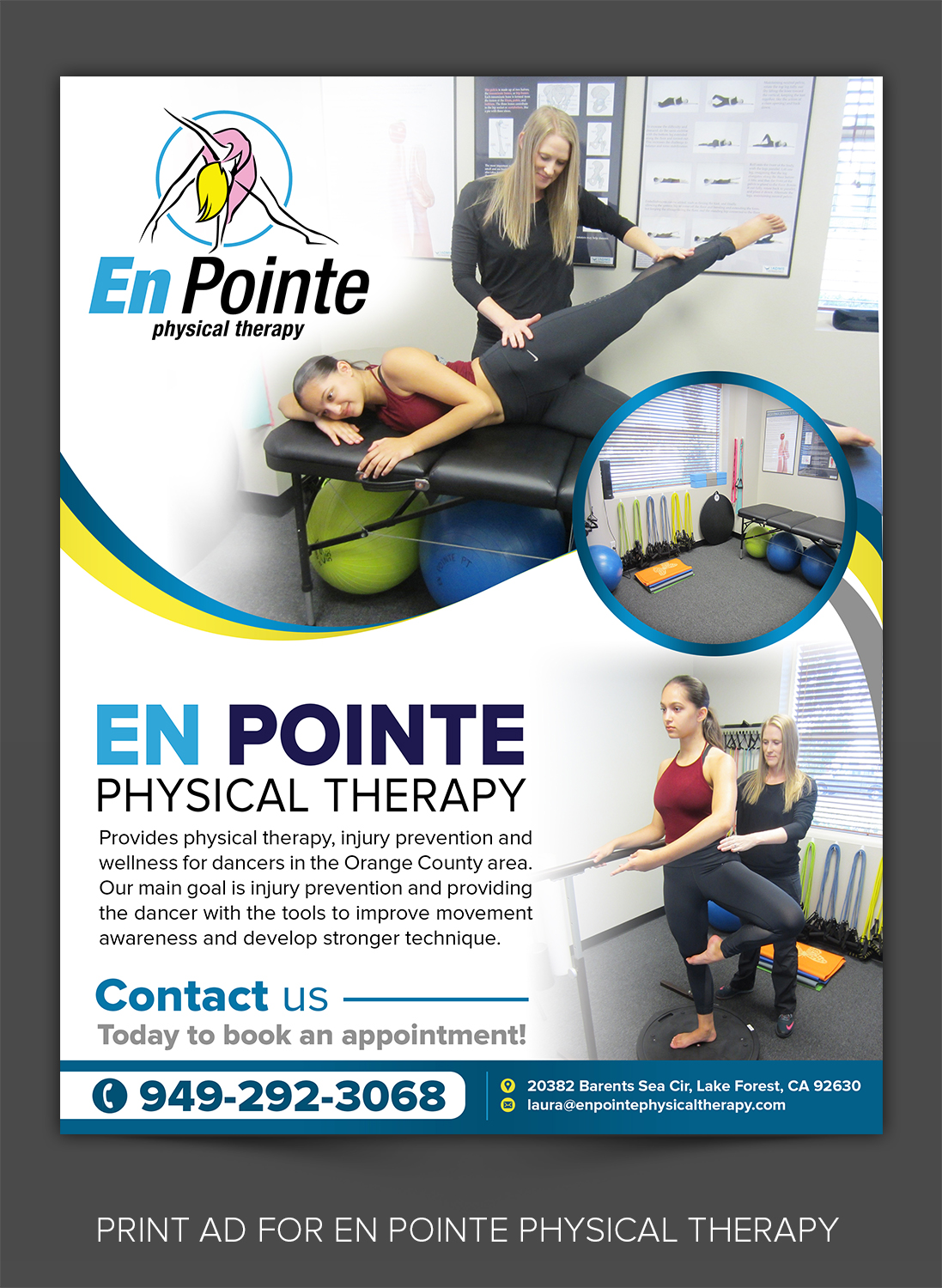 Bold, Modern, Physical Therapy Advertisement Design for En Pointe ...
