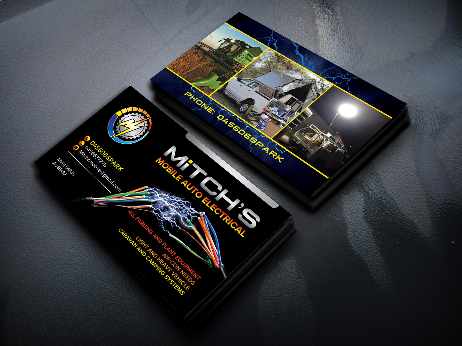 Business Card Design for Mitch's Mobile Auto Electrical by Sandaruwan ...