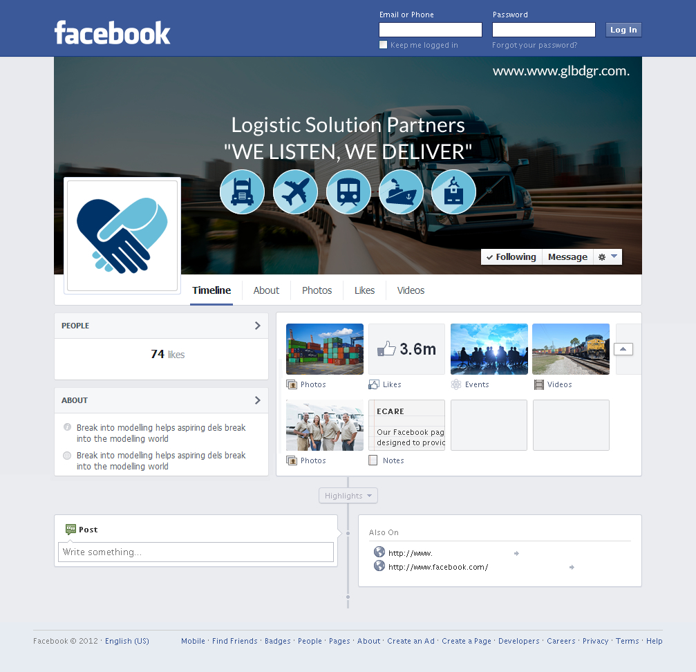 Professional, Serious Facebook Design for Logistic Solution Partners by ...