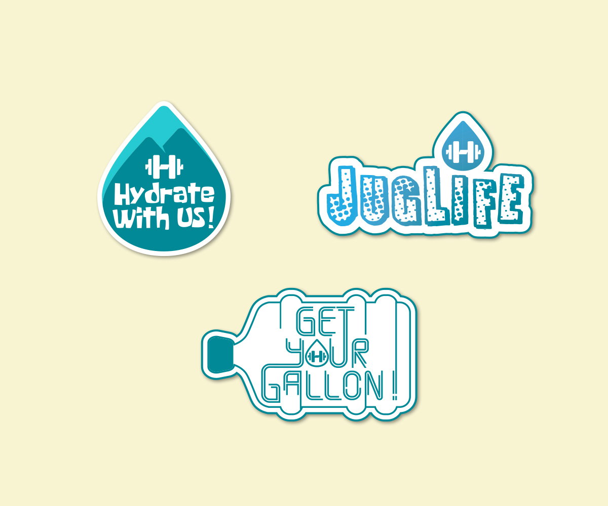 Bold, Modern, Fitness Logo Design for HydroJug/HYDRATE/Get your gallon ...
