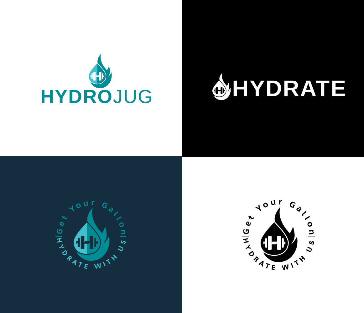 Sticker Pack for half gallon water bottle | 9 Logo Designs for HydroJug ...
