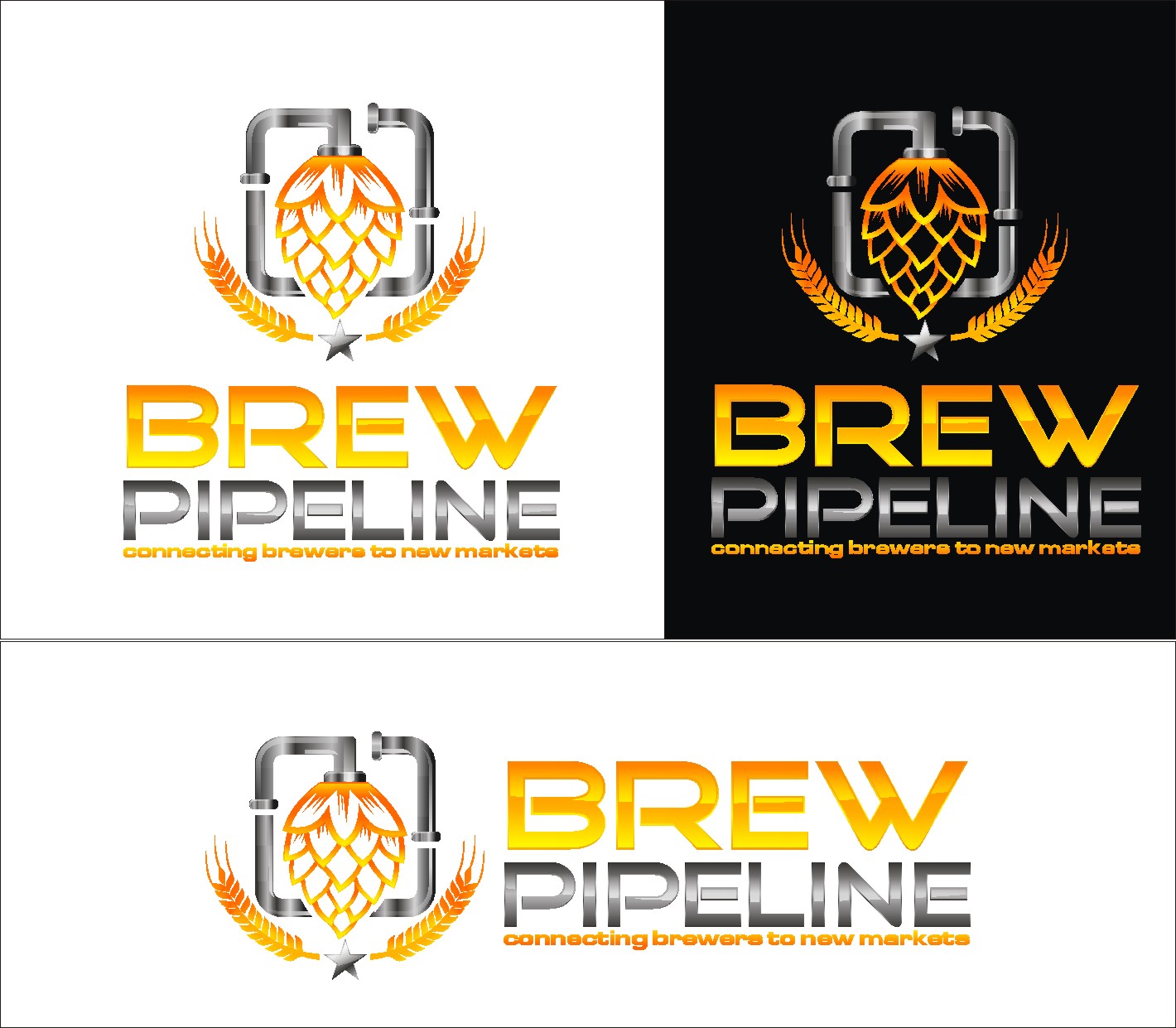 Masculine, Modern Logo Design for Brew Pipeline by Soul Light | Design ...