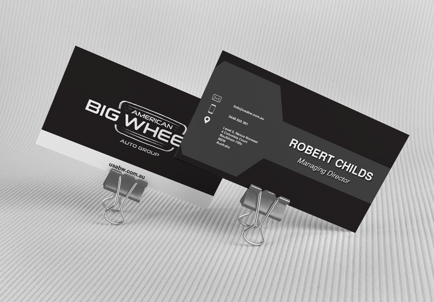 Bold, Masculine, Car Dealer Business Card Design for Morhaven ...