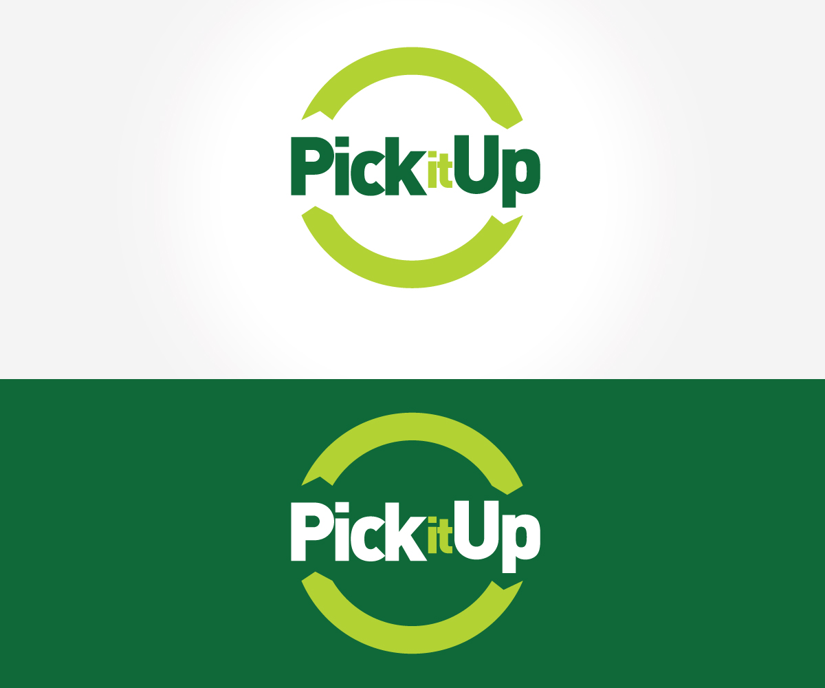 Logo Design for Pick it Up ( you can also use trash valet/recycle, but ...