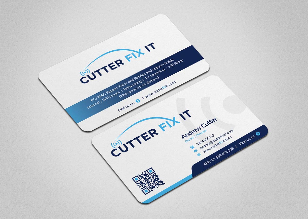 Elegant, Playful, Technical Service Card Design for Cutter Fix iT by ...